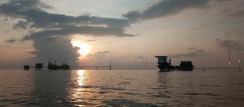Sunny Morning on Offshore Drilling Stock Image - Image of drilling ...