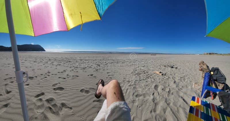 Sunny Oceanside Beach First Person Panorama Stock Photo - Image of ...