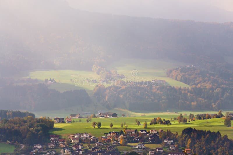 Sunny October Day in Austria. Autumn in Alps Stock Photo - Image of ...