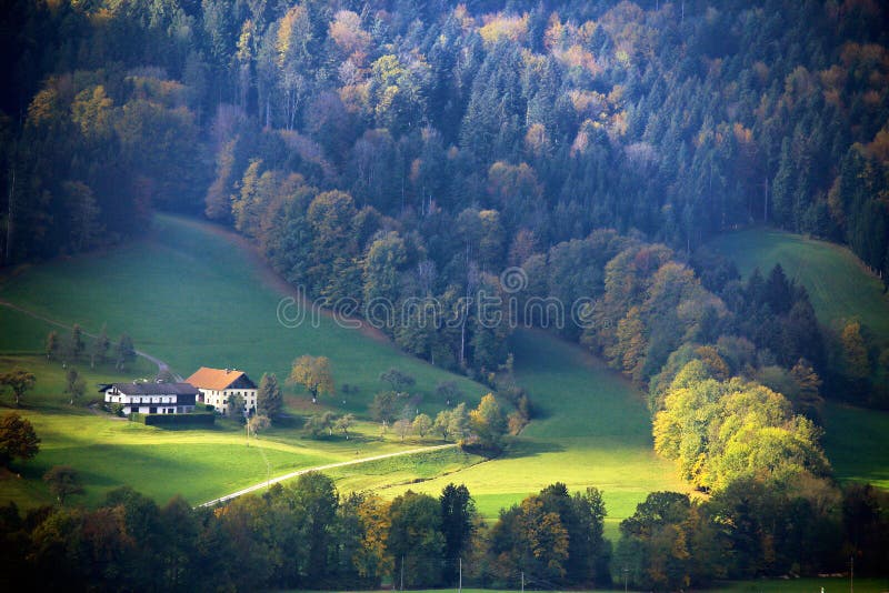 Sunny October Day in Austria. Autumn in Alps Stock Image - Image of ...