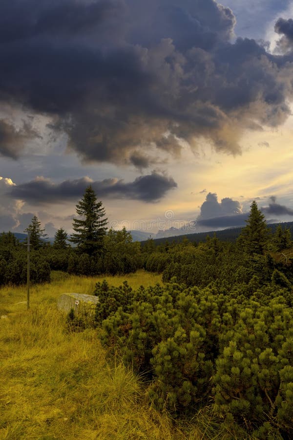 Sunny October View of the Sudetes Stock Photo - Image of natural ...