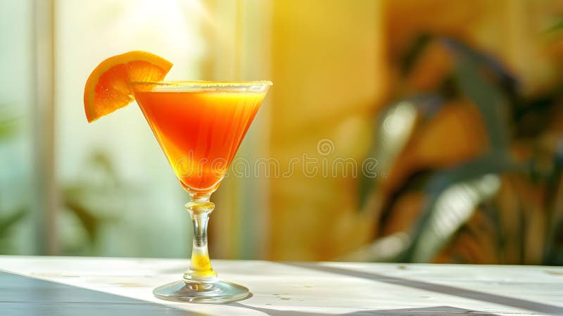 Sunny Orange Cocktail Illustration Stock Illustration - Illustration of ...