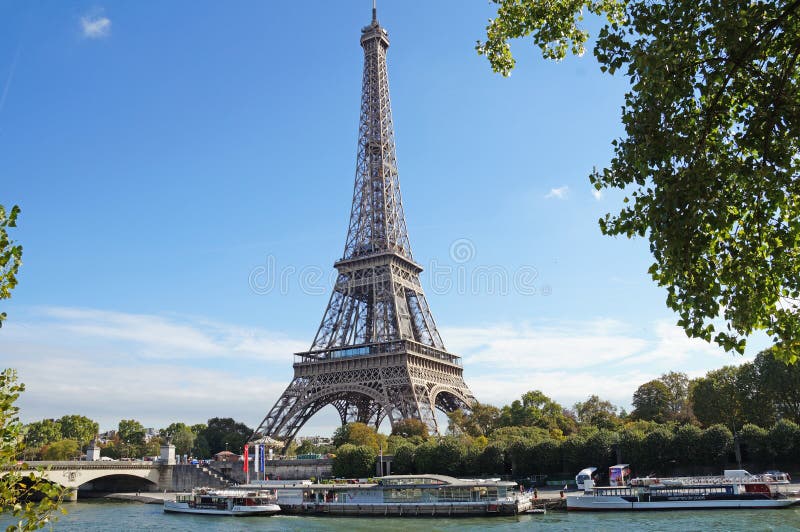 Sunny Paris stock photo. Image of seine, scene, eiffel - 102980088