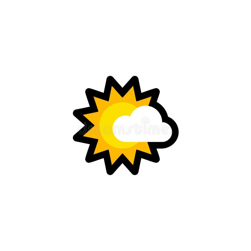 Sunny with Partial Cloud Cover Icon Stock Illustration - Illustration ...