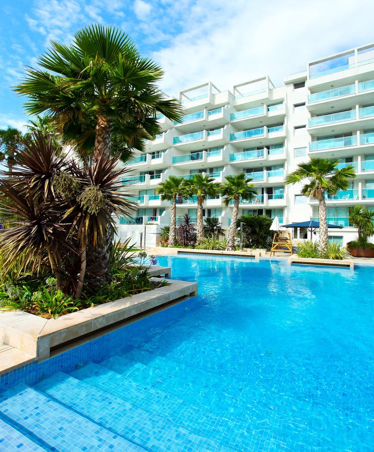 Sunny pool scenery stock photo. Image of water, clear - 132057706