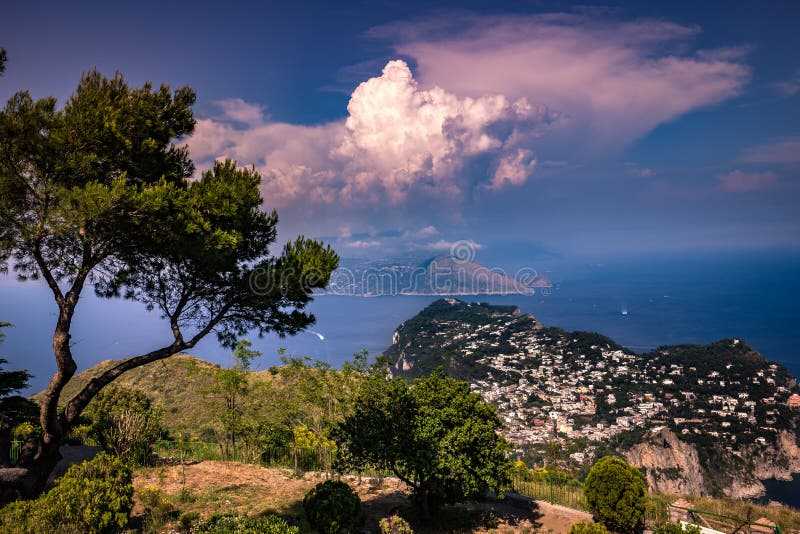 Sunny Postcard of Capri Island, Italy Stock Photo - Image of summertime ...