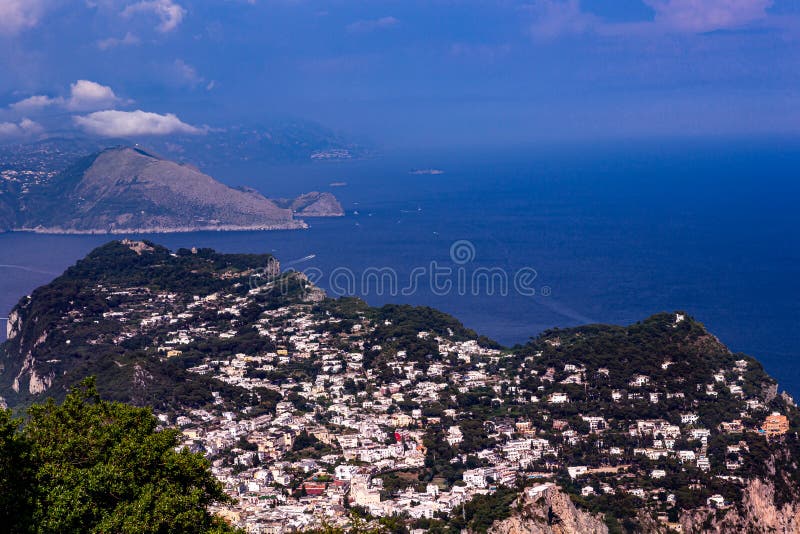 Sunny Postcard of Capri Island, Italy Stock Image - Image of ...