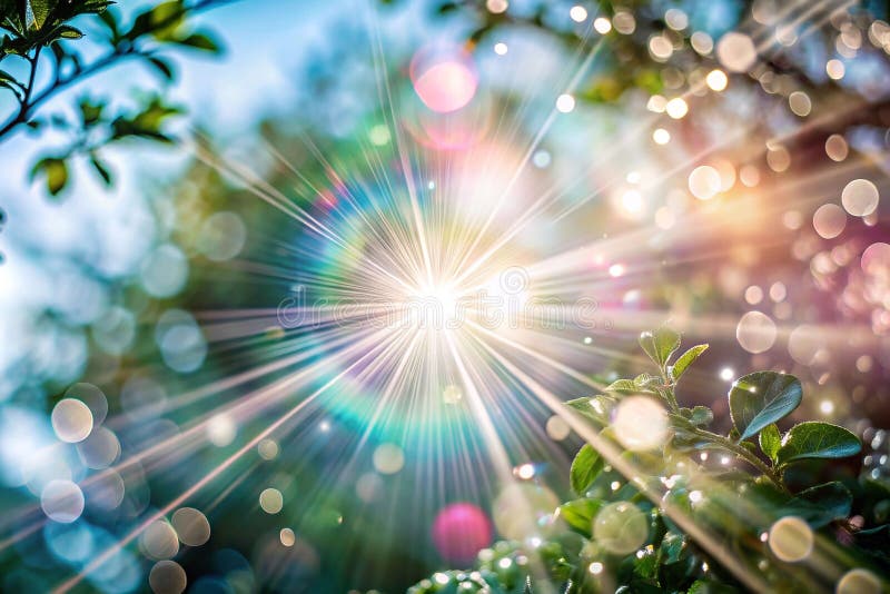 Sunny Rays through Lush Foliage, Bokeh Effect, Outdoor Stock ...