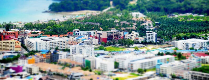 Sunny Resort Town by the Sea Stock Image - Image of miniature, sunlight ...