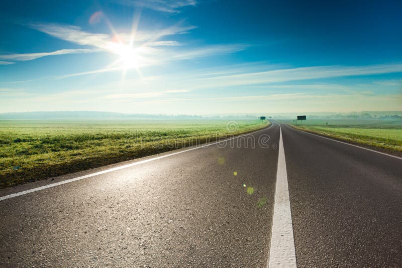 Sunny road stock image. Image of environment, auto, empty - 17261069