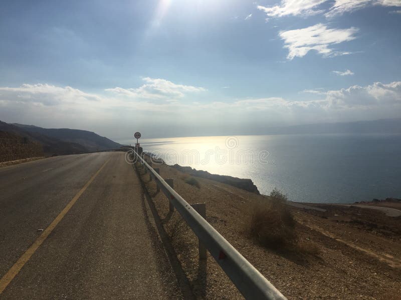 Road Trip View Rays Sun Sea Stock Image - Image of road, hill: 106950175