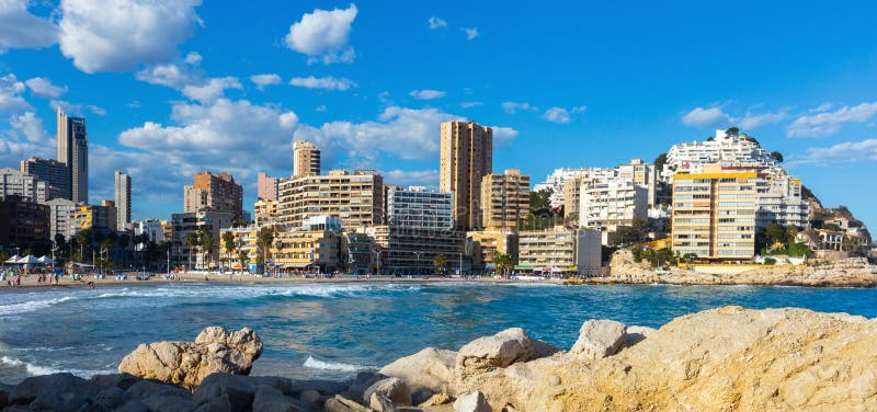 Benidorm panoramic view editorial stock photo. Image of scenic - 201722243