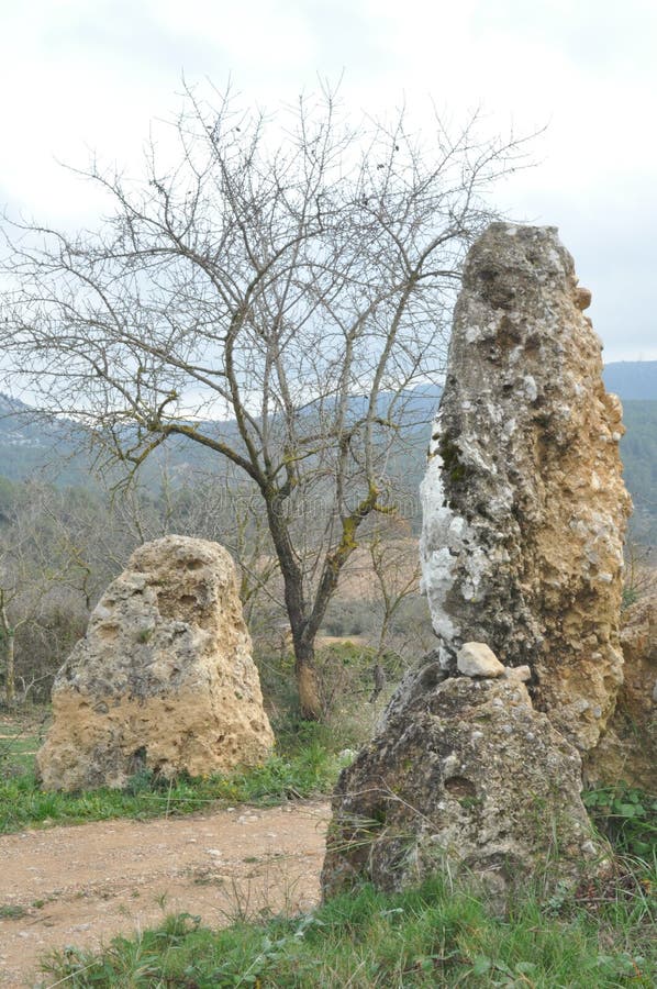Sunny Scenery Of Big Rocks In An Autumnal Field Stock Photo - Image of ...