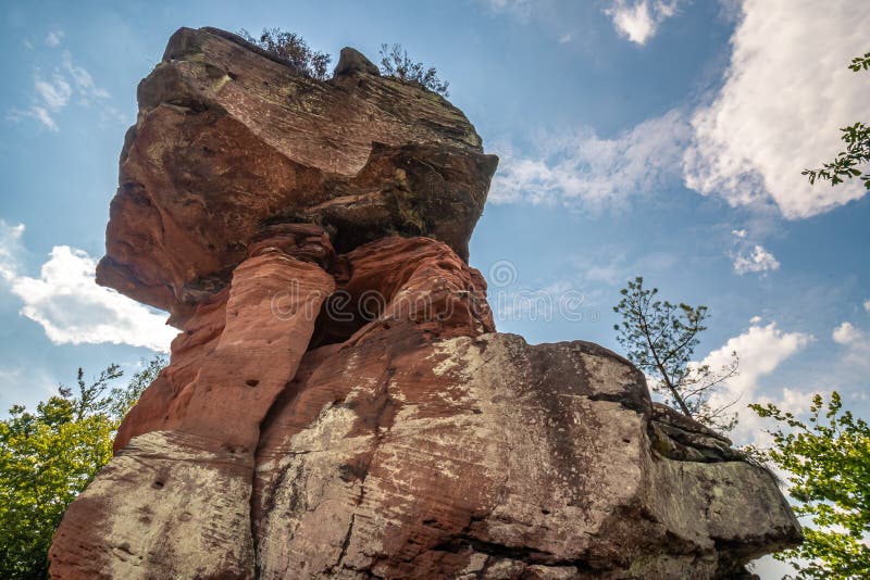 Sunny Scenery of the Devil`s Table in Hinterweidenthal, Germany Stock ...