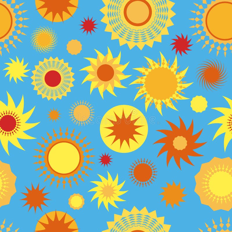 Sunny seamless pattern stock vector. Illustration of background - 34440134