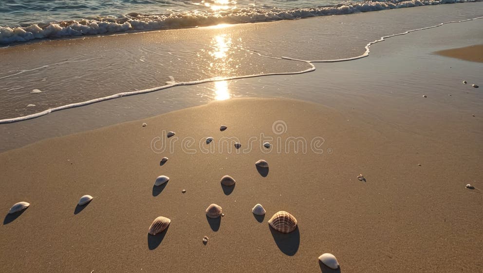 Sunny Seashell Serenity Underwater Light Rays on Sand Stock ...