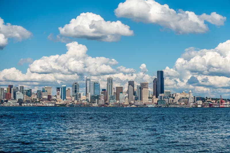 Sunny Seattle Skyline 6 stock photo. Image of urban, skyline - 55741988