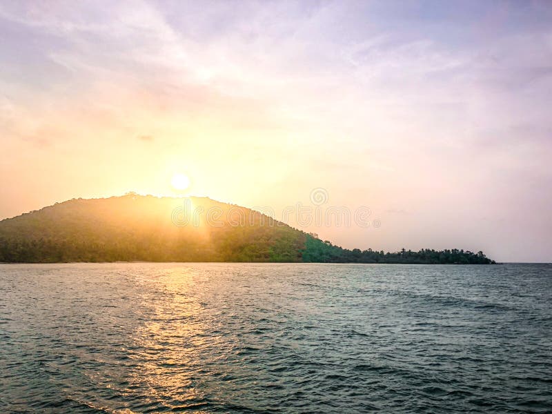 Sunny Shine on the Mountain Island. Stock Photo - Image of background ...