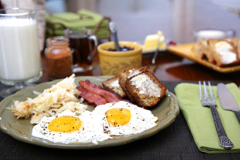 Sunny Side Up Egg Breakfast Stock Image - Image of hash, easy: 50869957
