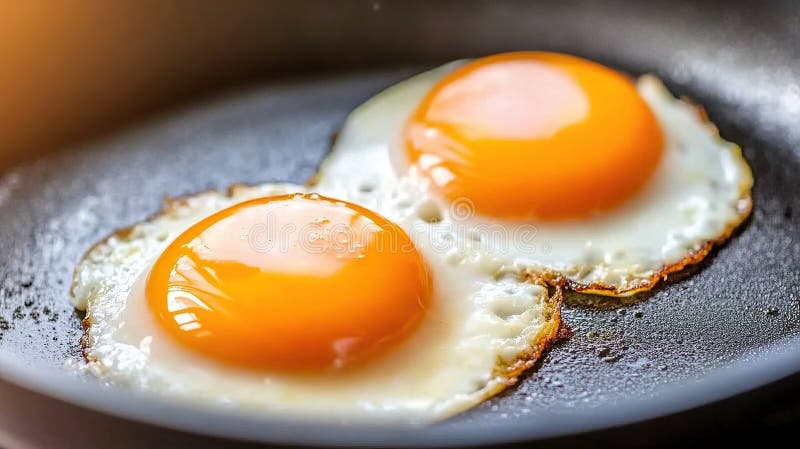 Sunny-side Up Eggs Frying Kitchen Pan Breakfast Stock Image - Image of ...