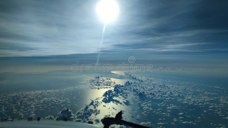 Sunny Sky Horizon in Cockpit View Stock Photo - Image of cloud, sunrise ...