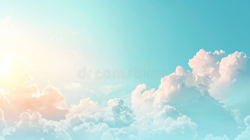 Sunny Sky with Radiant Sun Rays, Isolated on White Stock Illustration ...