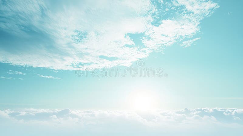 Sunny Sky with Radiant Sun Rays, Isolated on White Stock Illustration ...