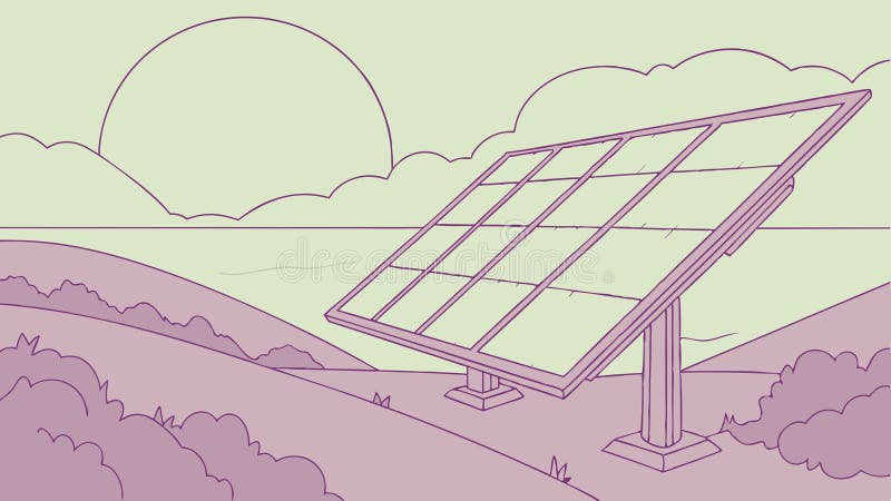 Sunny Solar Panel Landscape, Efficient Green Energy System, Vector ...
