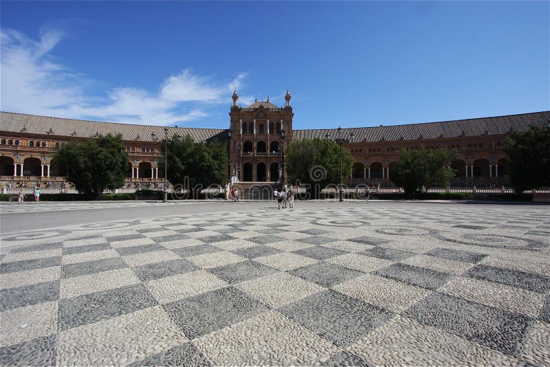 Sunny Spanish Plaza stock photo. Image of espana, andalucia - 12986964