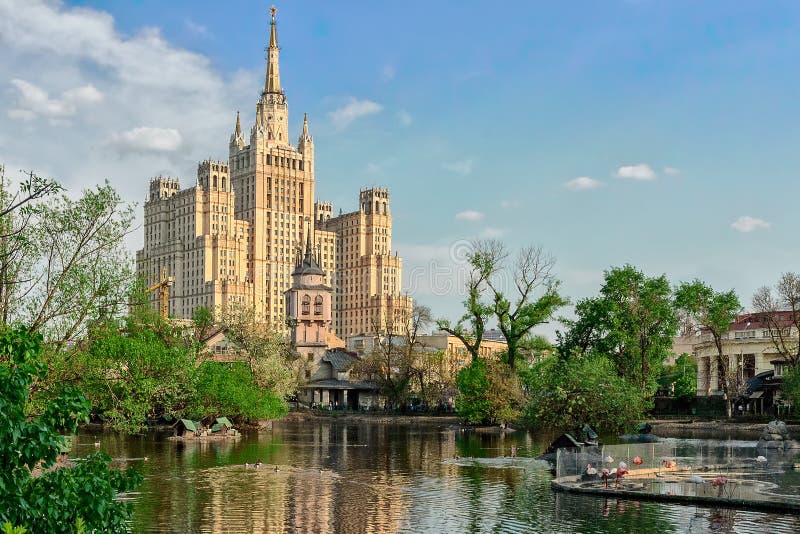 Sunny Spring Cityscape, Moscow Stock Image - Image of place ...