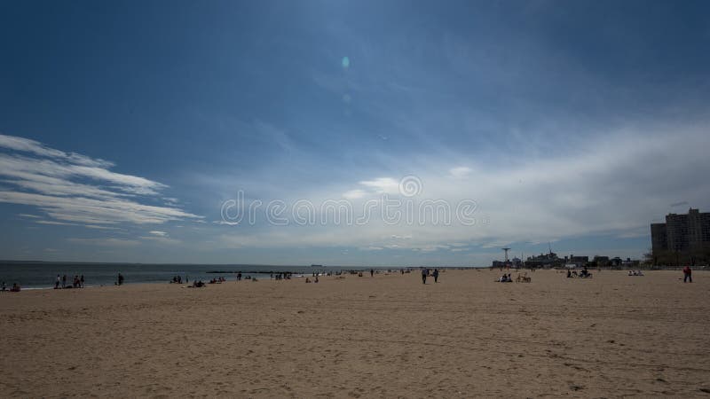 Sunny Spring Day on the Beach Stock Image - Image of blue, marine ...