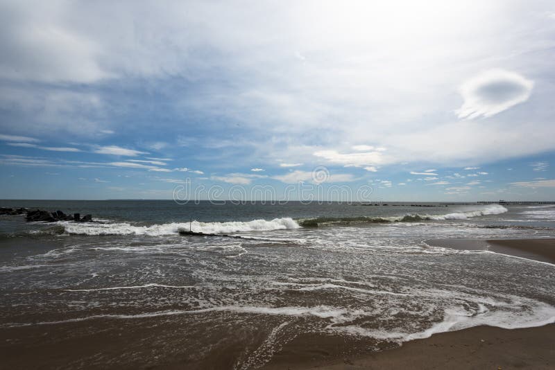 Sunny Spring Day on the Beach Stock Photo - Image of covid, boardwalk ...