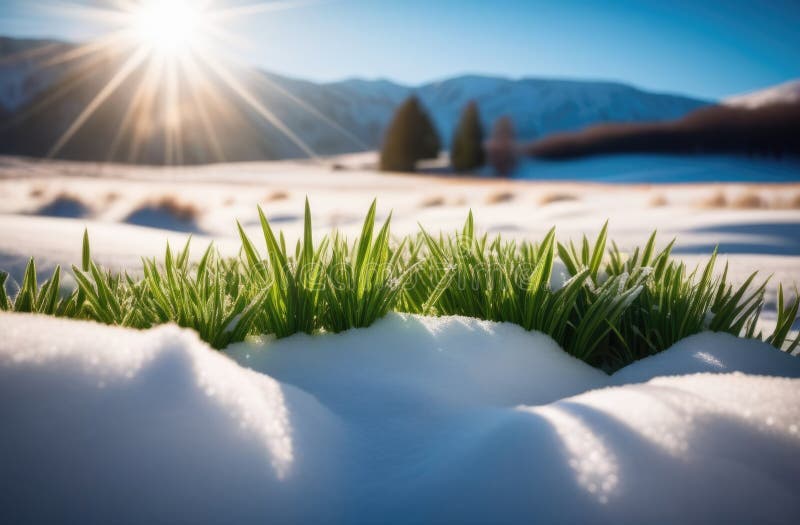The Onset of Spring, the First Spring Grass, Beautiful Delicate Plants ...