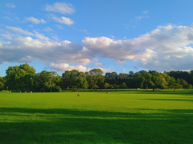 A Sunny Spring Day in the Park Stock Image - Image of tourist, blue ...
