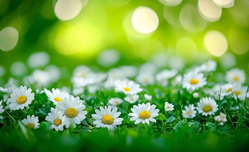 A Sunny Spring Meadow with a Blurred Background Transitioning from a ...