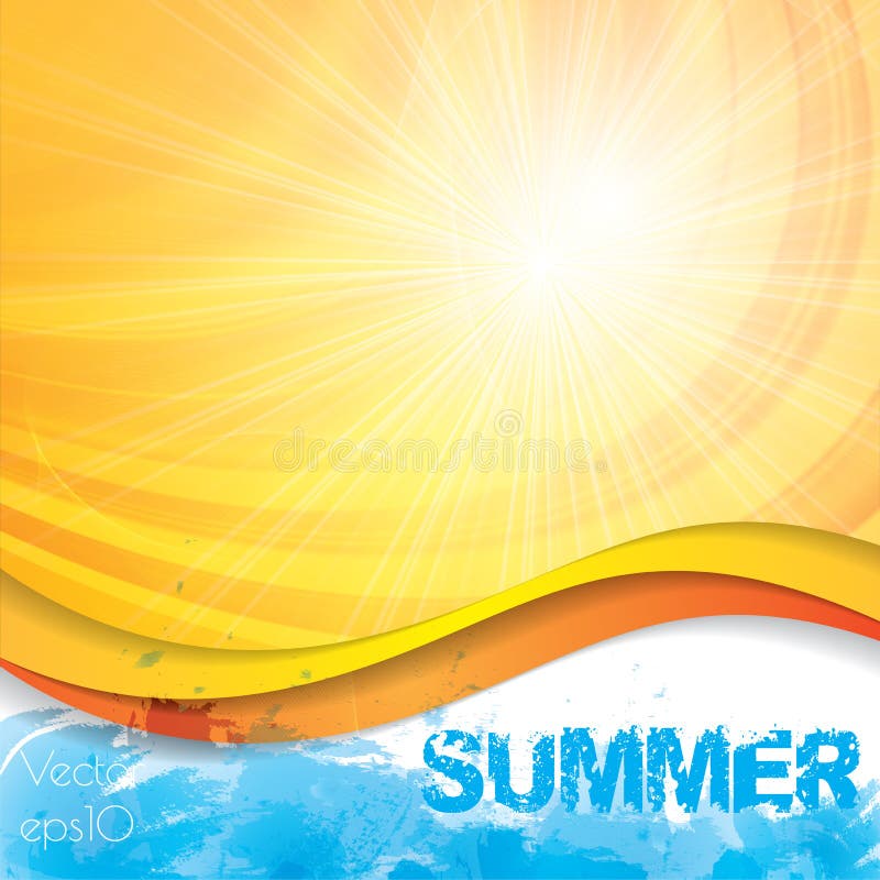 Sunny Summer Abstract Sun Ray Background Stock Illustration ...