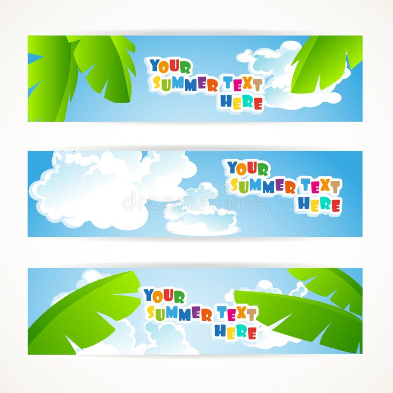 Sunny summer banner stock vector. Illustration of nature - 189166132