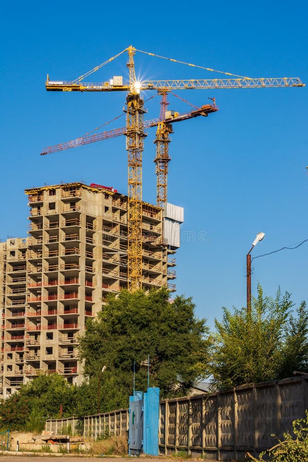 Image of the Building Under Construction and the Environment Stock ...
