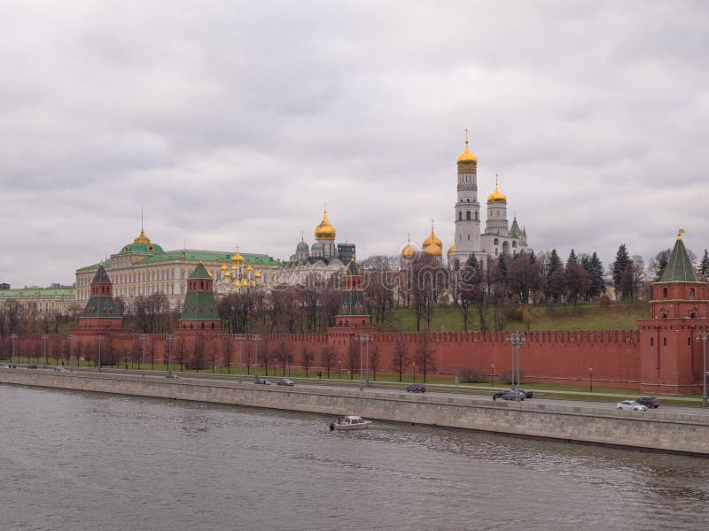 Sunny Summer Day Moscow River Bay Kremlin Panorama Stock Image - Image ...