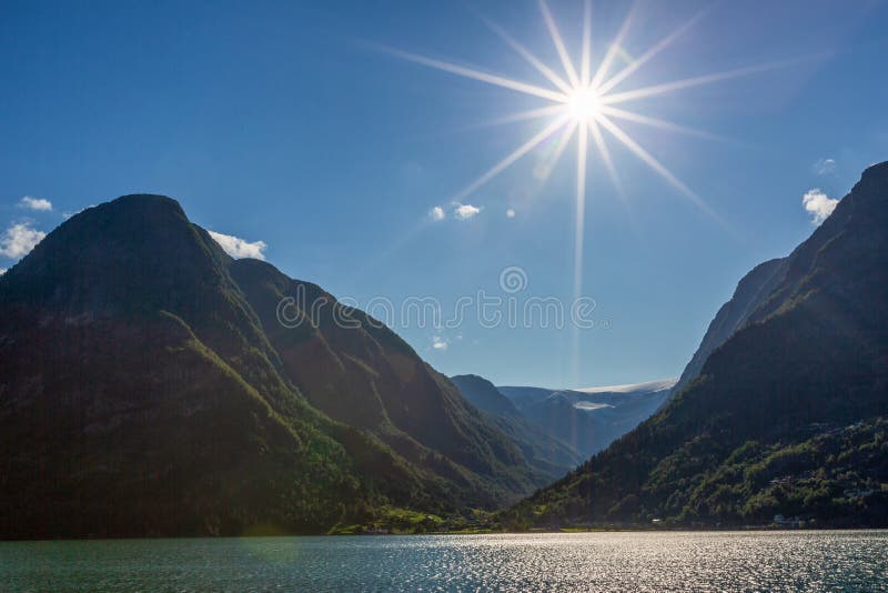 Sunny summer day in Norway stock photo. Image of mountain - 169663658