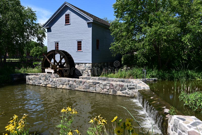 River and water wheel mill stock image. Image of house - 238403367