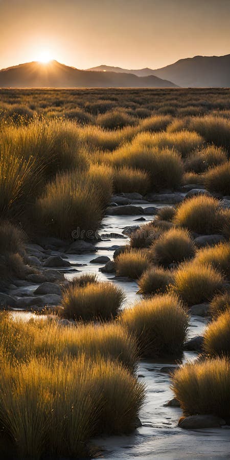 Sunny Summer Landscape Embracing Minimalism, Vast Open Fields Under a ...