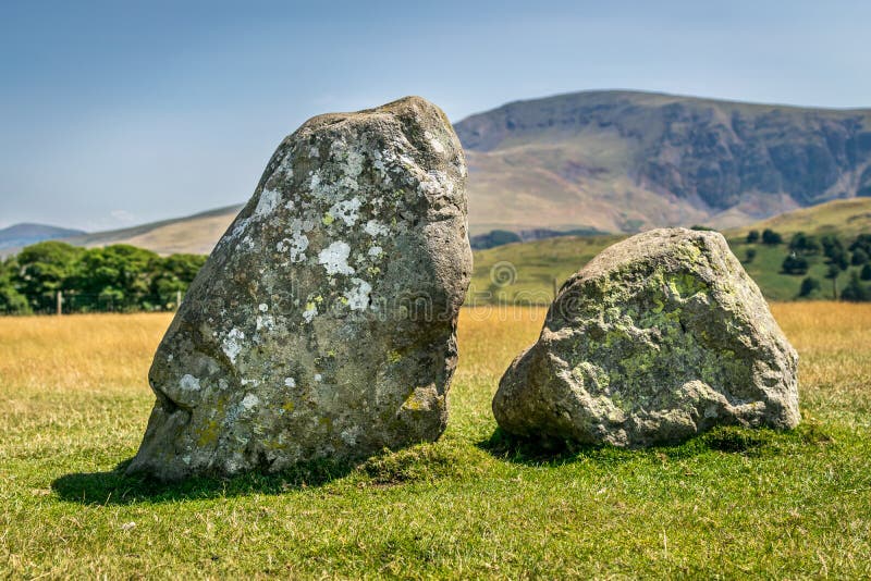 Ancient Stone Circle at Castlerigg, with a Mountain. Stock Photo ...