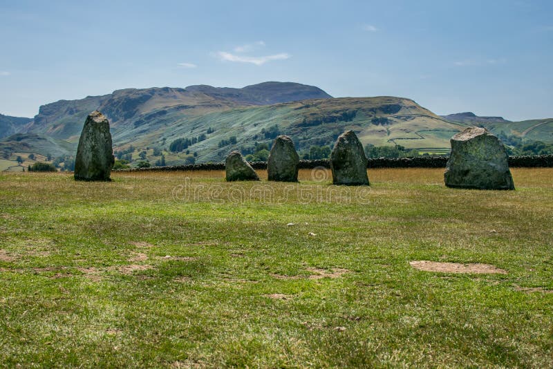 Ancient Stone Circle at Castlerigg, with a Mountain. Stock Photo ...