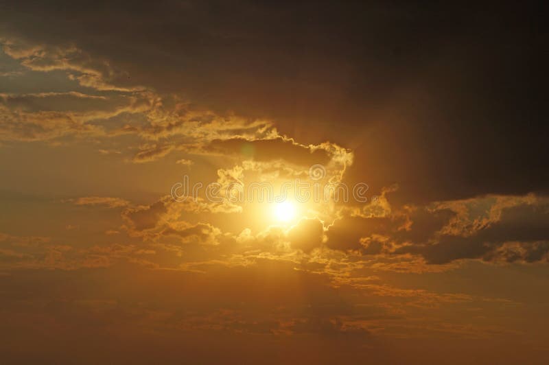 Sunny sunset. stock image. Image of distance, evening - 98441743