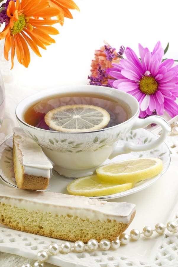 Sunny Tea Party with Lemon Biscotti Stock Photo - Image of cookie, fine ...