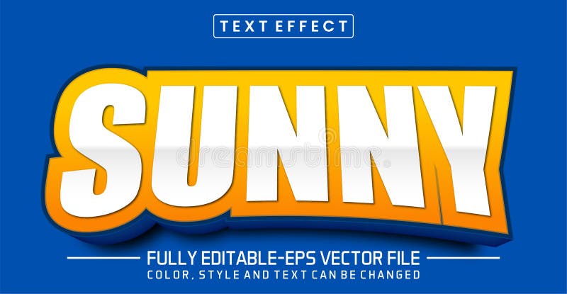 Sunny Text Effect - Editable 3D Text Style Stock Vector - Illustration ...
