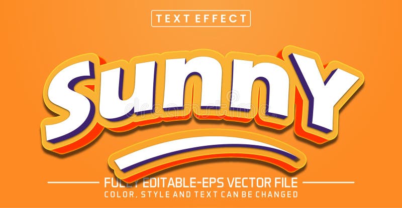 Sunny Text Editable Style Effect Stock Vector - Illustration of sunny ...