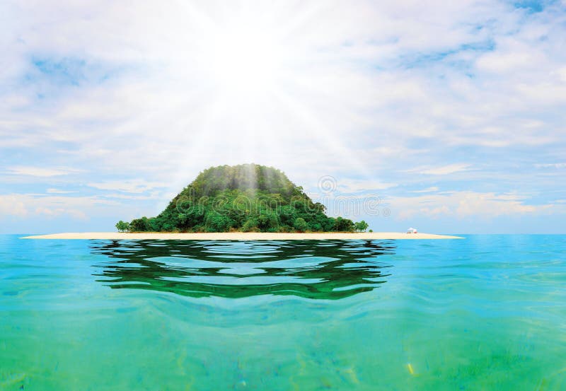 Sunny Tropical Beach on the Island Stock Image - Image of shore, summer ...