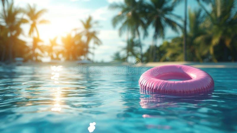 Dog on Pink Float in Swimming Pool Stock Photo - Image of float, animal ...